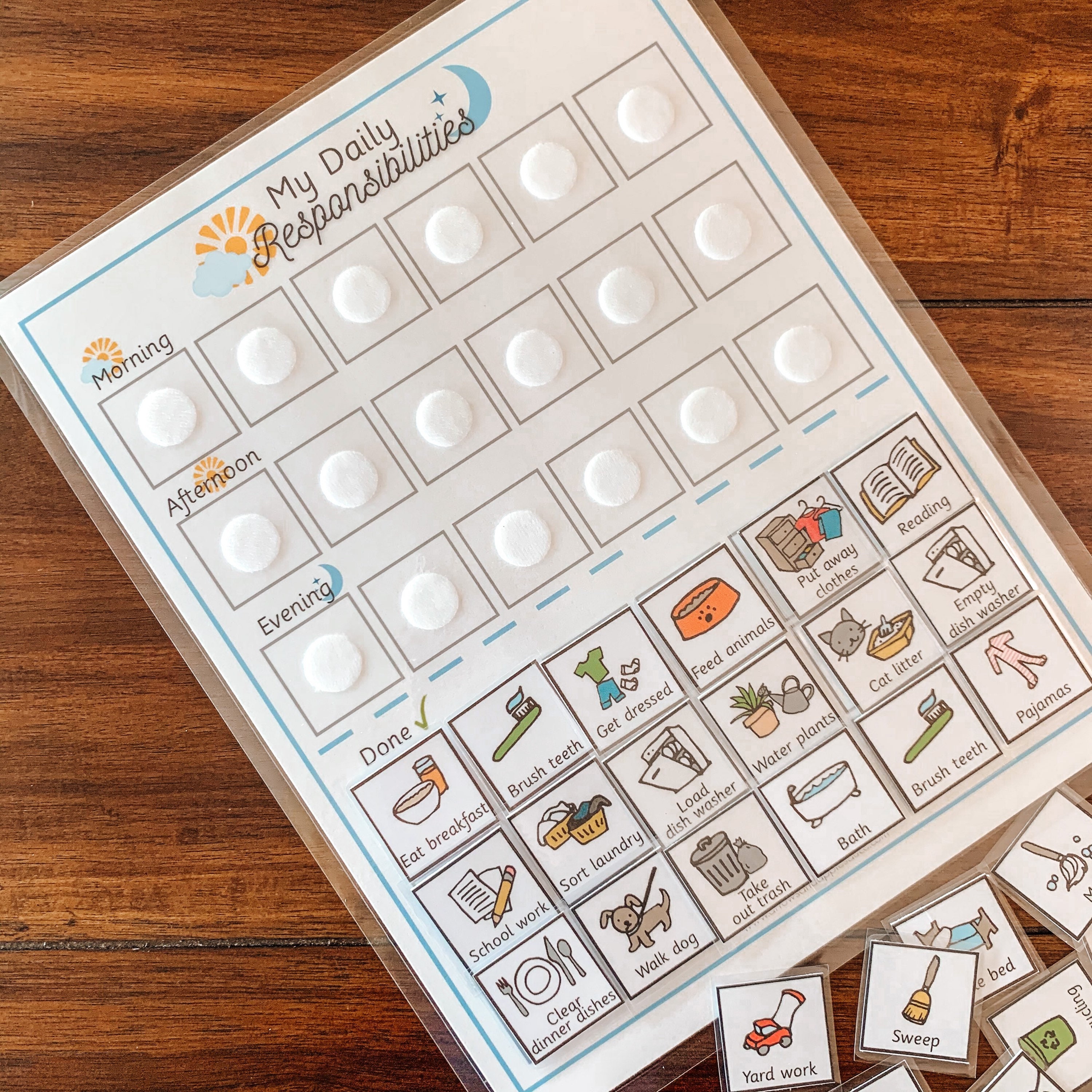 Daily Responsibilities Chore Chart Printable Full Day Visual - Etsy