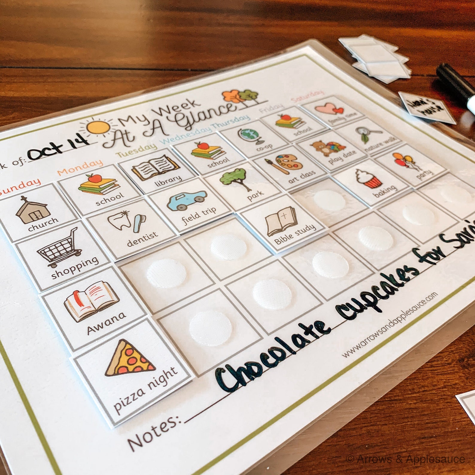 Weekly Kids Calendar Printable Visual Schedule Perpetual - Etsy