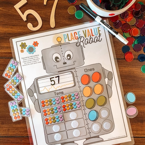 Math Counting Activity Printable Kids Place Value Math Game - Etsy