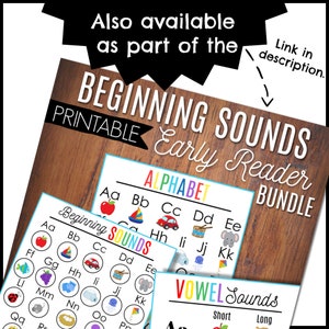 Beginning Sounds Printable Alphabet Game Preschool | Etsy