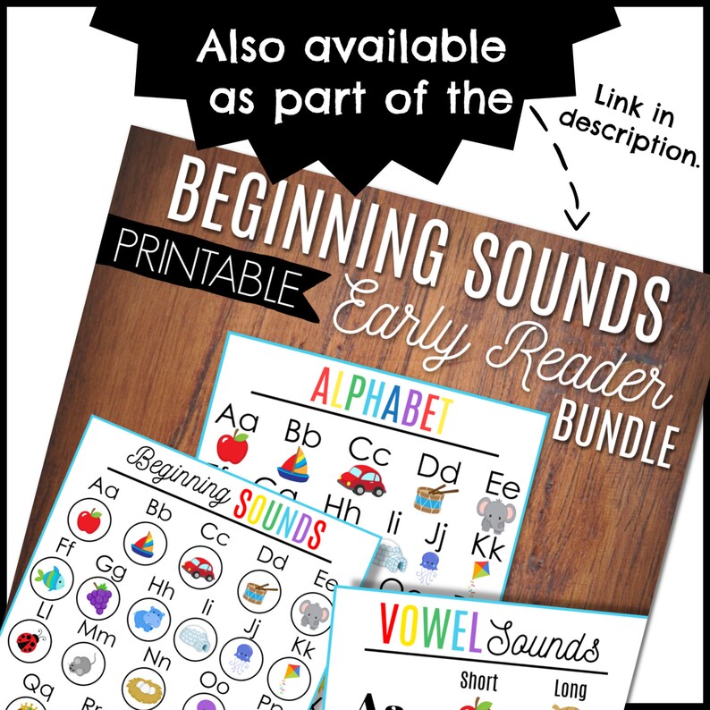 Beginning Sounds Printable Alphabet Game Preschool | Etsy