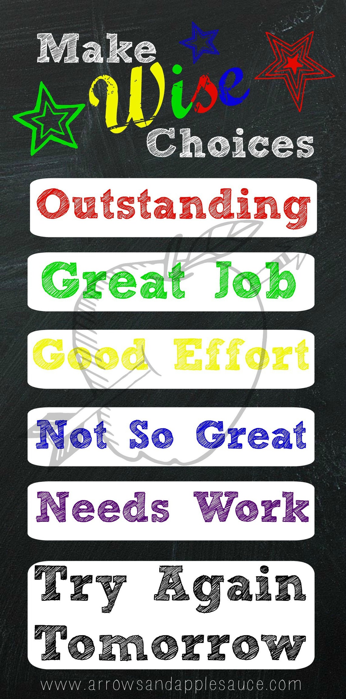 Kids Discipline Printable Good Behavior Learning Chart Wise - Etsy