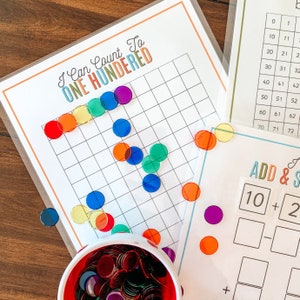 Hundreds Chart Math Bundle, Printable First Grade Math Chart, Skip ...
