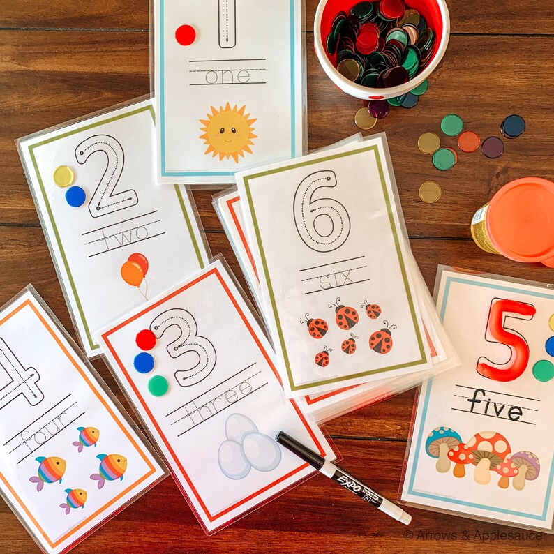 Number 1-20 Oversized Flashcards, Printable Jumbo Counting Cards, Play ...