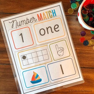 Numbers 1-10 Matching, Number Sense, Counting Activity, Preschool Math ...