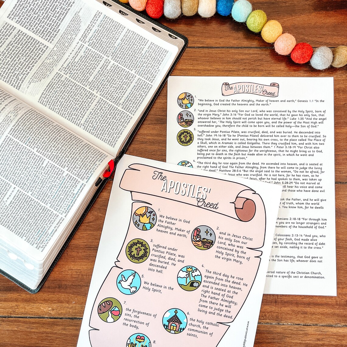 Apostles' Creed Printable Activity Set Theology Lesson - Etsy Australia
