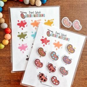 Color Sorting Matching Paint Splash Game, Printable Toddler Preschool ...