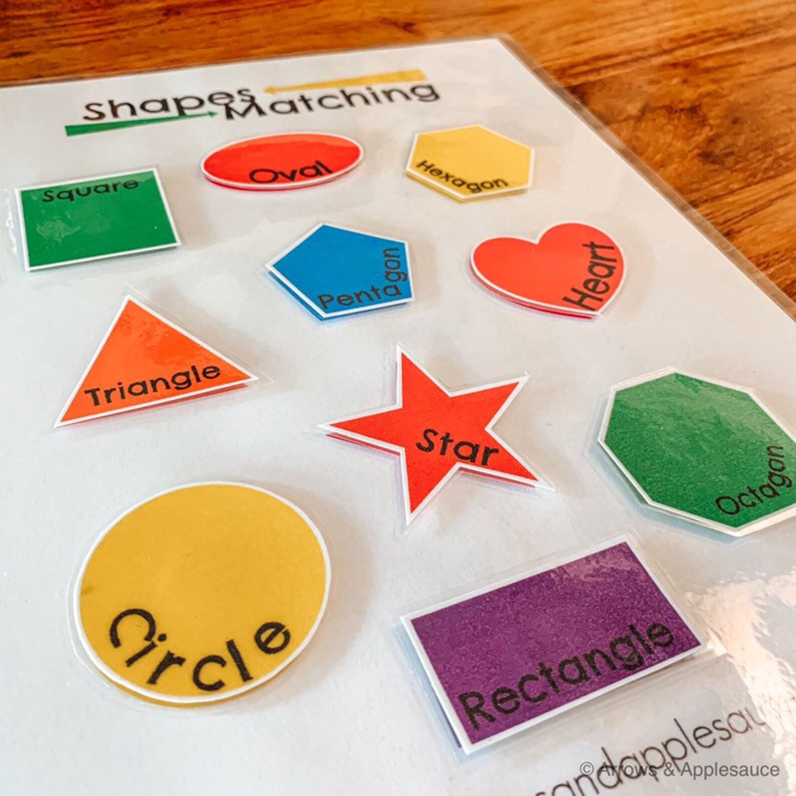 Learning Shapes Shape Matching Game Educational Preschool | Etsy