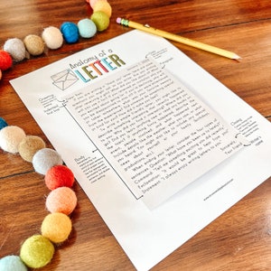 Letter Writing Activity Set, Printable Letter Anatomy Writing Guide ...