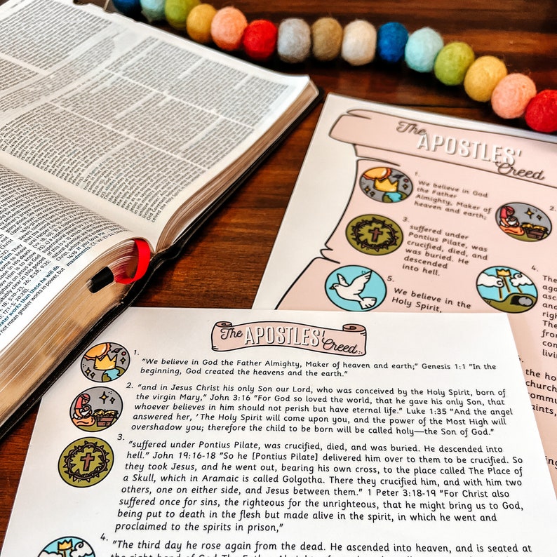 Apostles' Creed Printable Activity Set, Theology Lesson, Church History ...