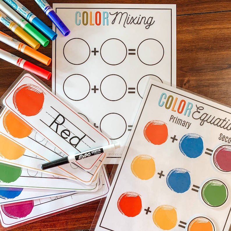 Primary and Secondary Color Mixing Bundle, Printable Color Activities ...
