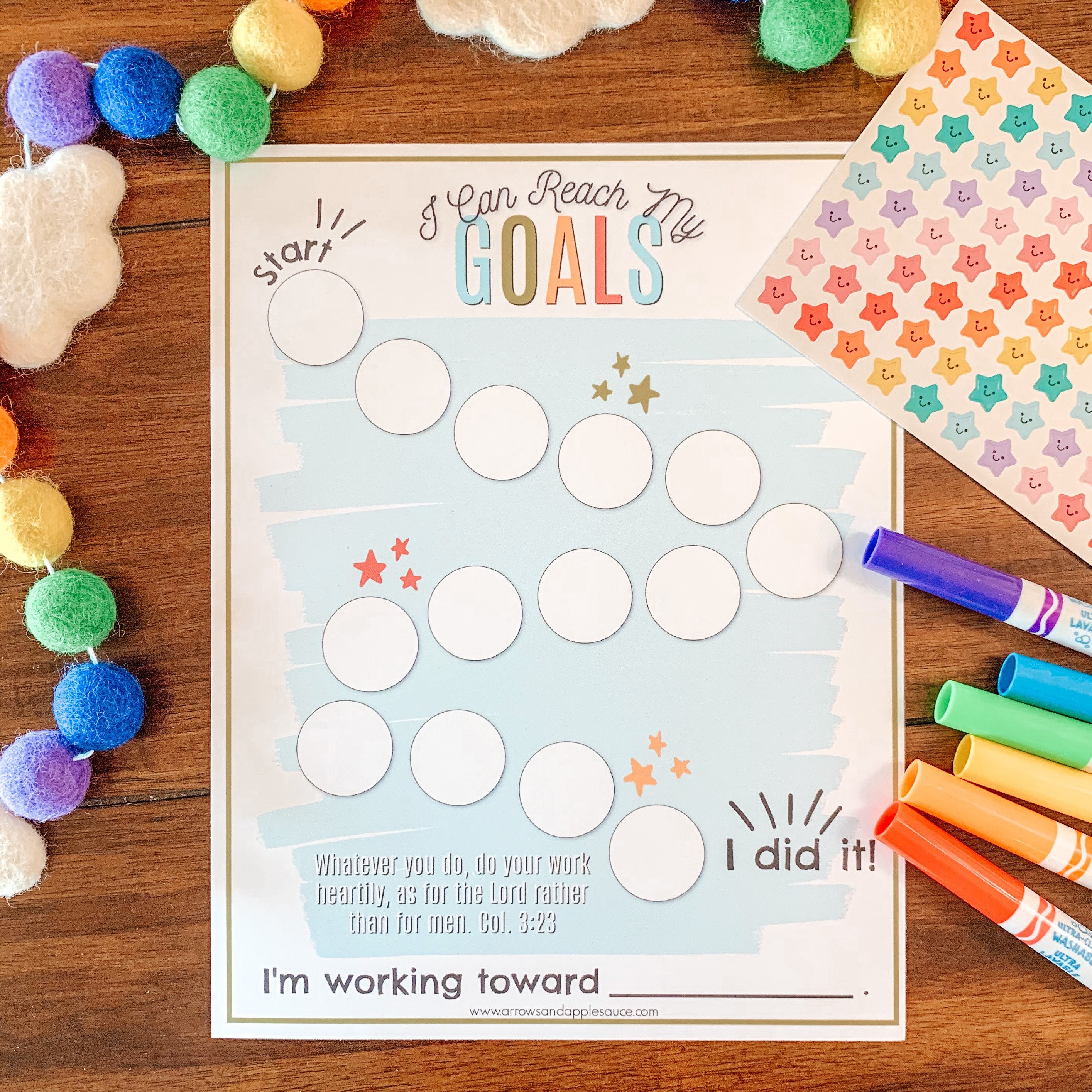 Goal Chart Kids Printable Rewards Chart Chore Tracker | Etsy