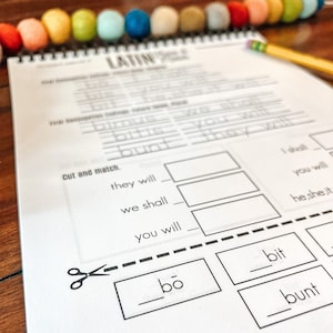 Latin Printable Worksheets, Verb Tense, CC Cycle 2 Latin, Kids Latin ...