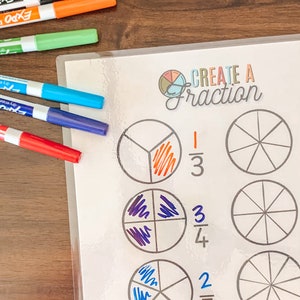 Fraction Find, Create A Fraction Printable Activity Set, Homeschool ...
