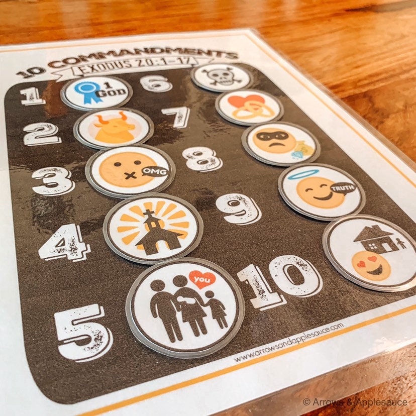 Ten Commandments Printable Memory Game Kids Activity Bible | Etsy