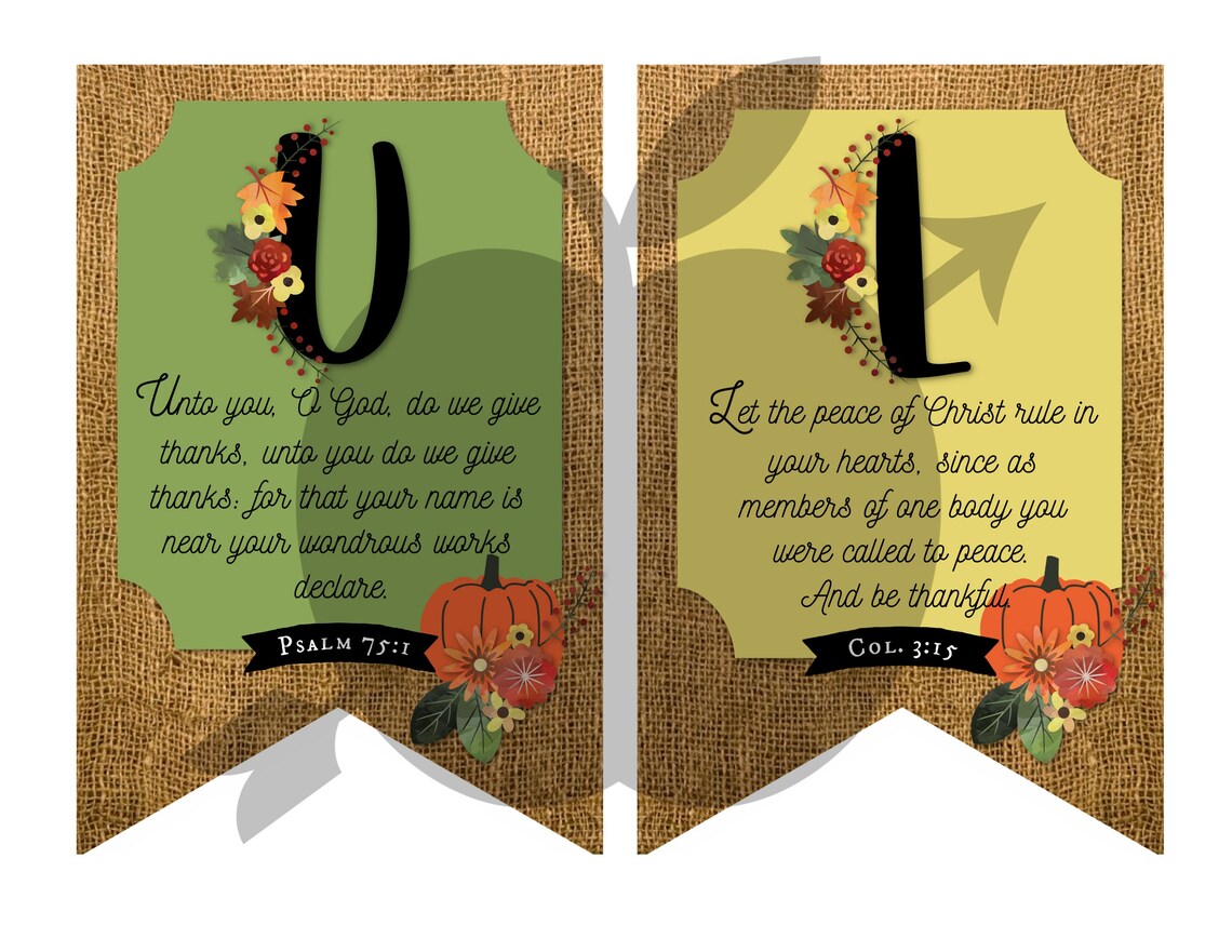 Grateful Banner Printable Fall Banner Autumn Decor Fall | Etsy
