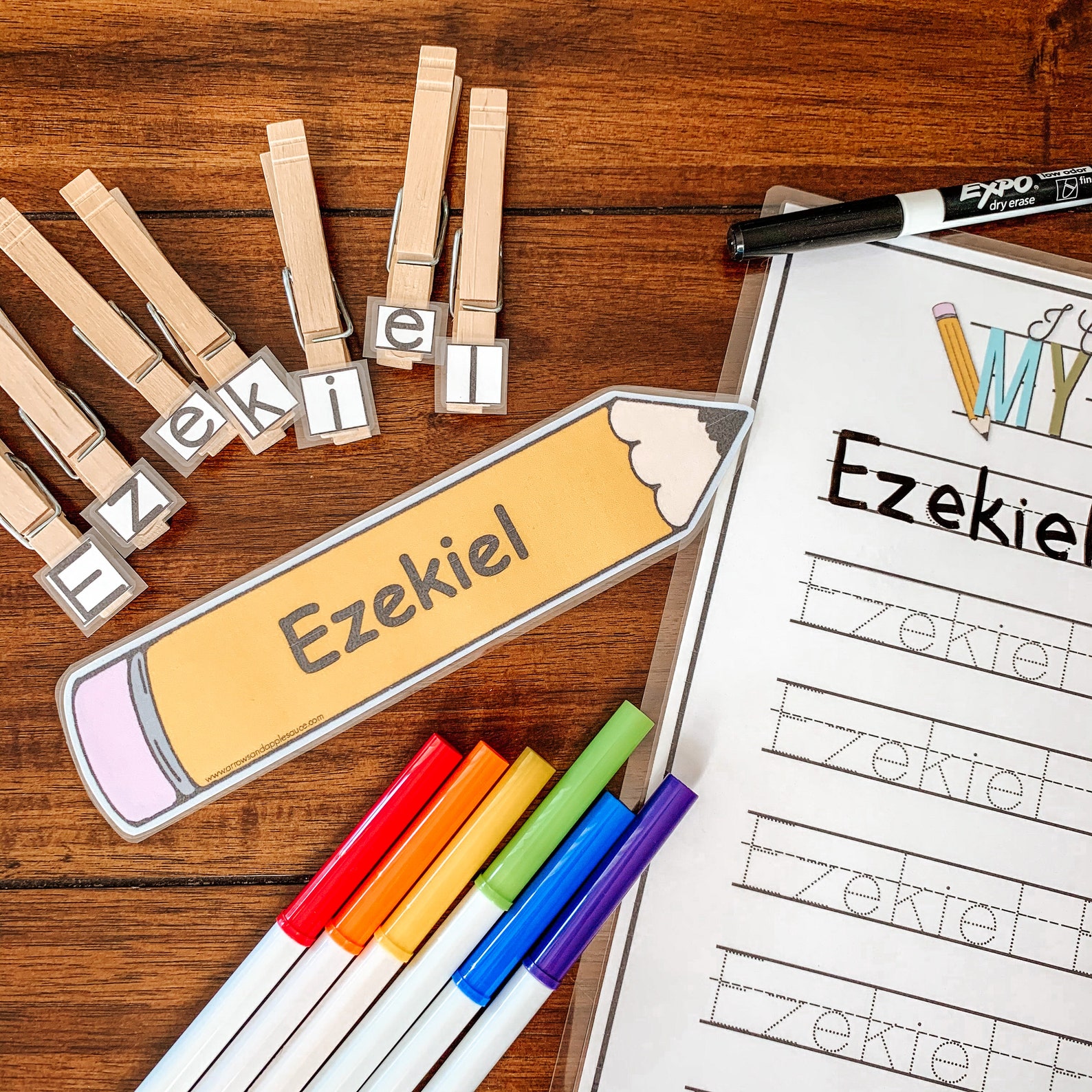 EDITABLE Name Practice, Kids Printable Name Tracing Matching Activity ...