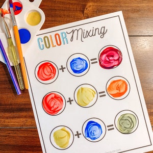 Primary and Secondary Color Mixing Bundle, Printable Color Activities ...