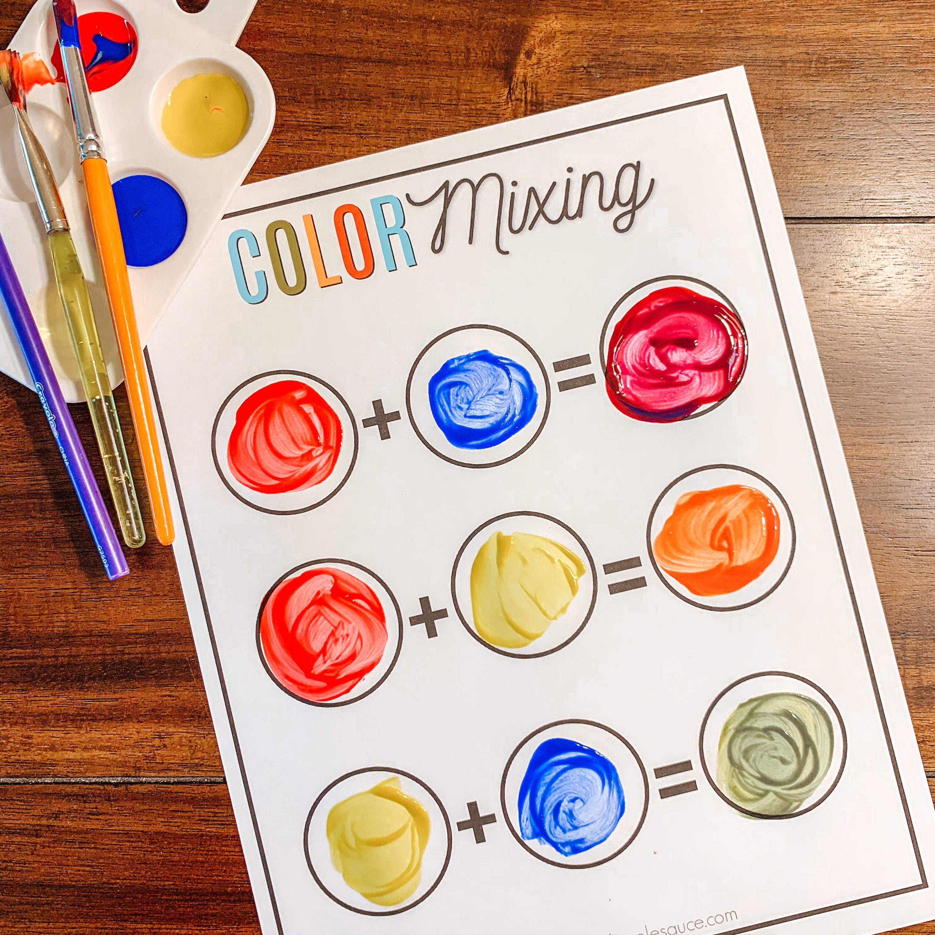 Primary and Secondary Color Mixing Bundle Printable Color - Etsy