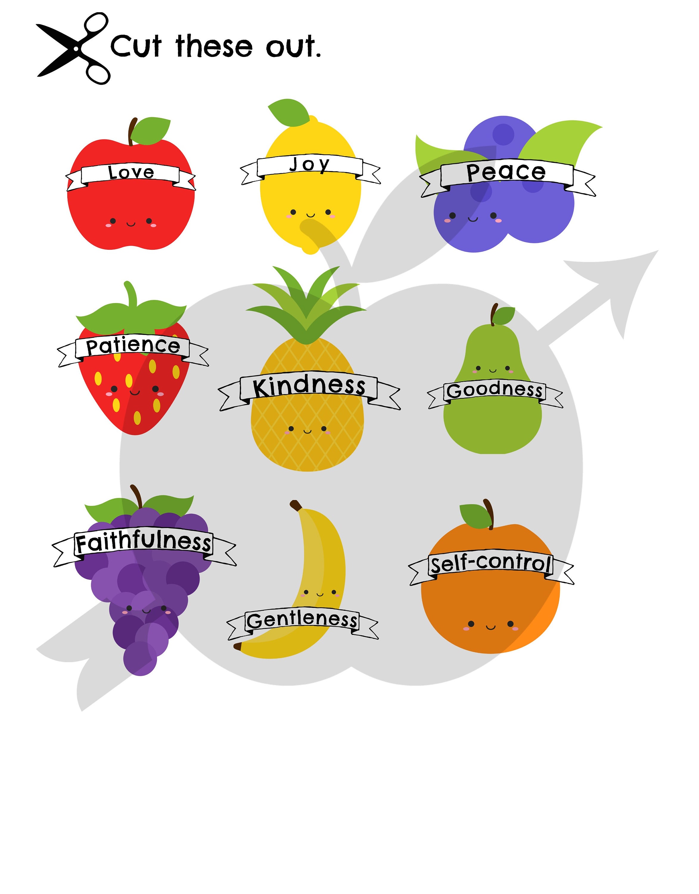 Fruit Of The Spirit Game Preschool Printable Bible Verse | Etsy