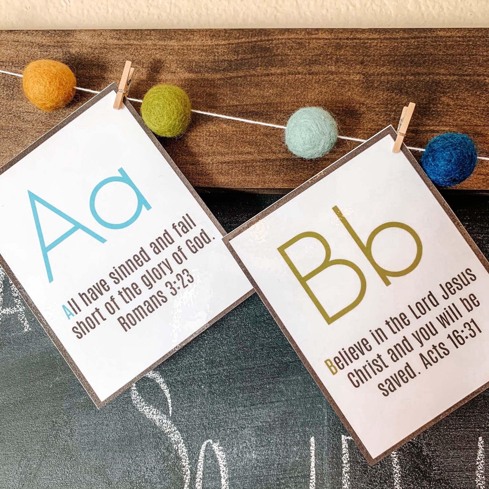Alphabet Bible Verse Cards Printable ABC Bible Flashcards | Etsy