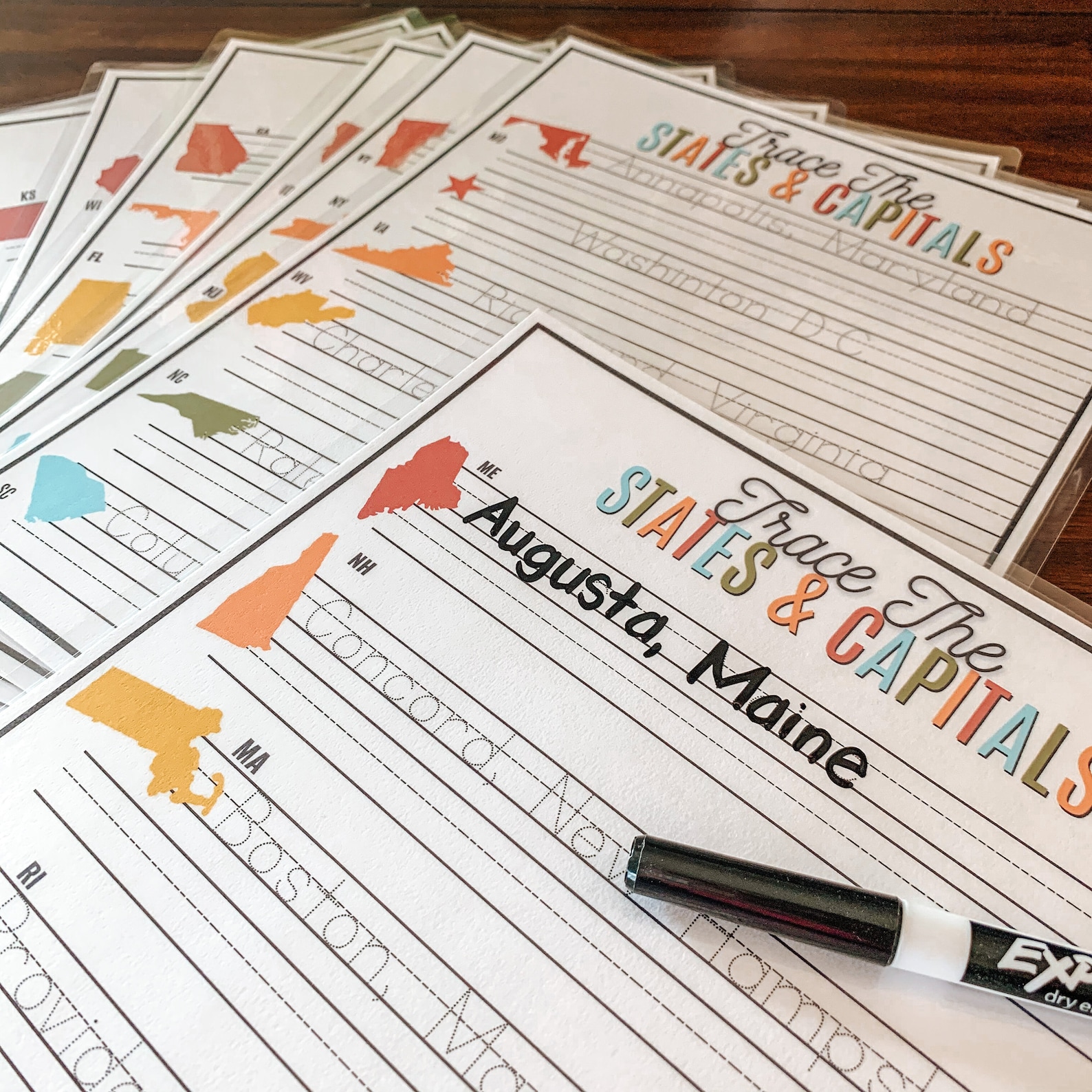 States and Capitals Activity BUNDLE, Printable United States Learning ...