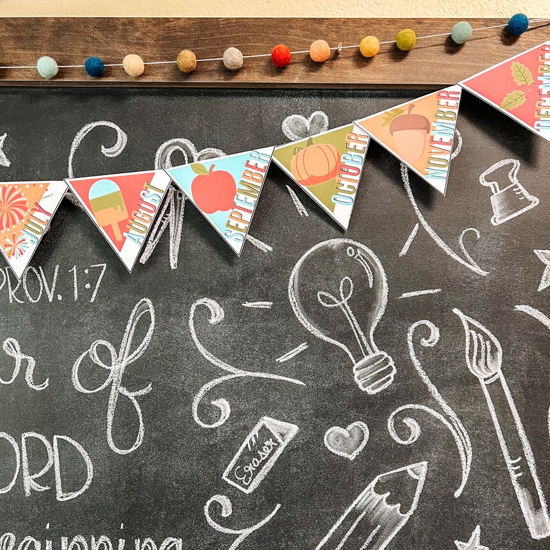 Months of the Year Banner Printable Banner Classroom Decor - Etsy