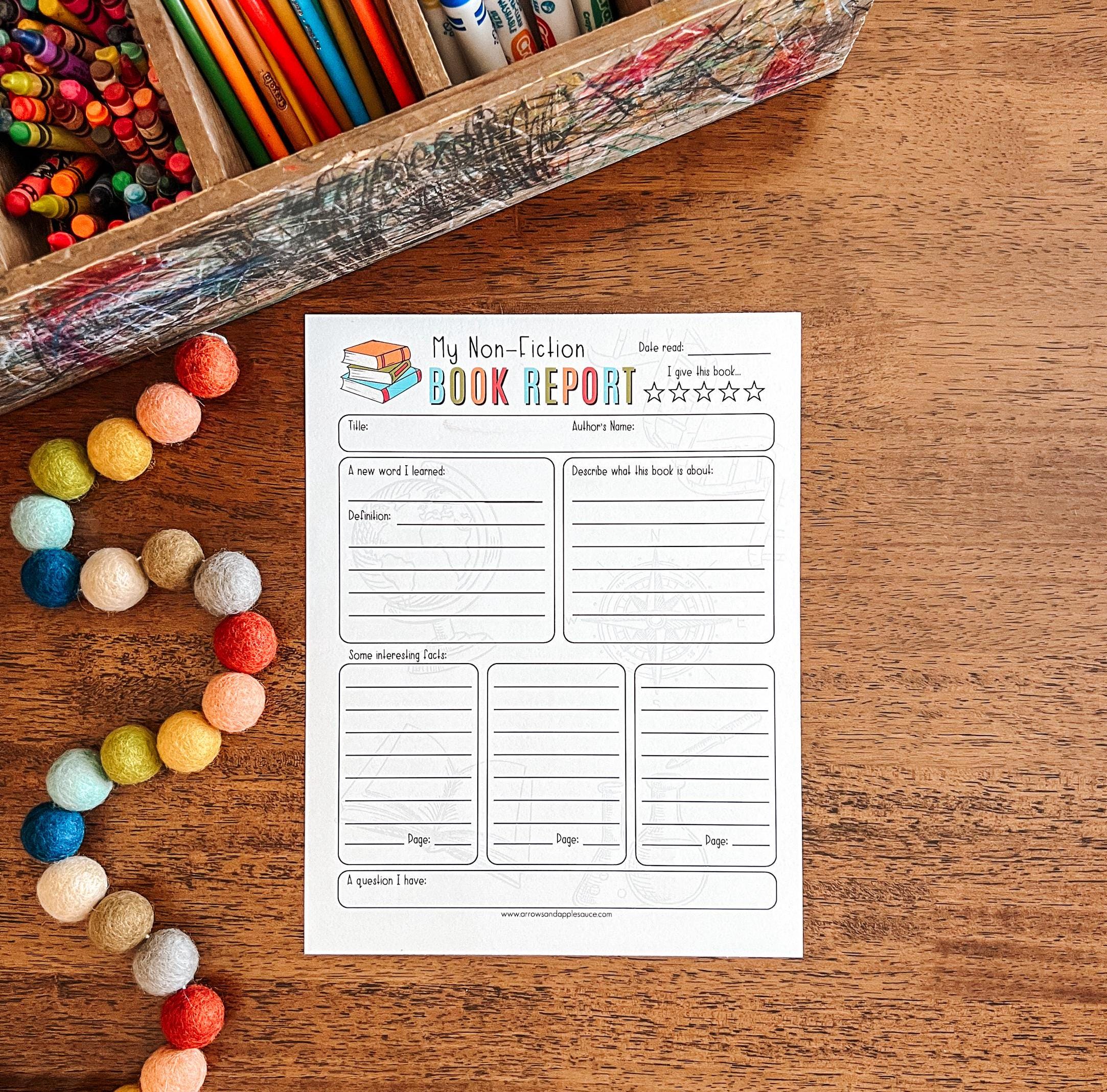 Book Report Activity Set, Homeschool Language Arts, Reading Review ...