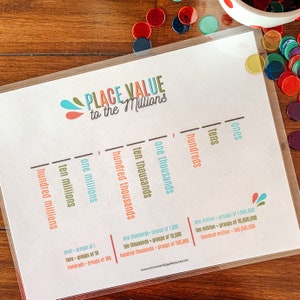 Place Value to the Millions Printable Activity Set, Early Elementary ...