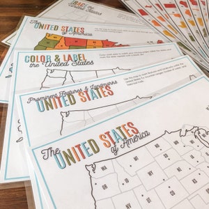 States and Capitals Activity BUNDLE, Printable United States Learning ...