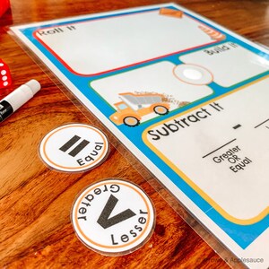 Subtraction Activity, Math Dice Game Printable, Homeschool Worksheet ...