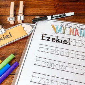 EDITABLE Name Practice, Kids Printable Name Tracing Matching Activity ...