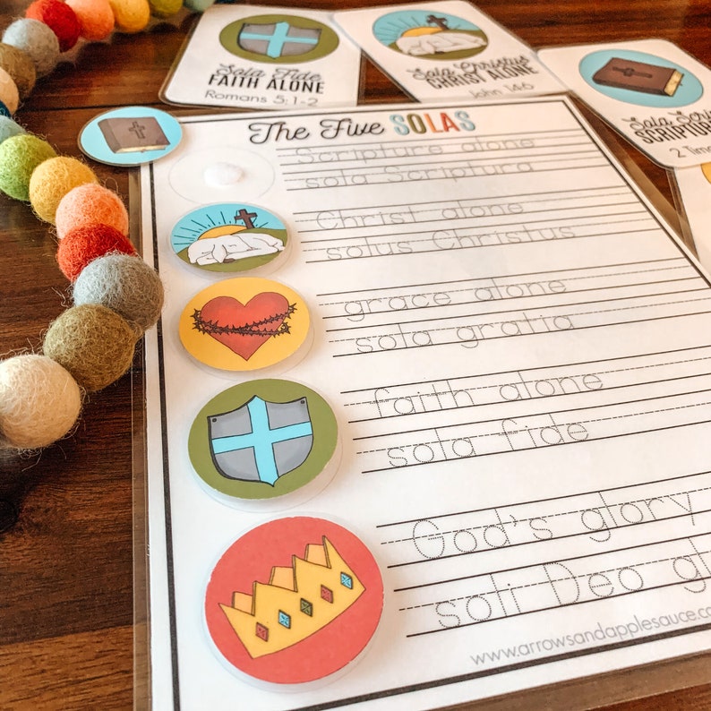 Five Solas Activity Reformation Theology Lesson Kids Bible | Etsy