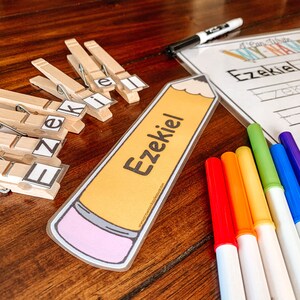 EDITABLE Name Practice, Kids Printable Name Tracing Matching Activity ...