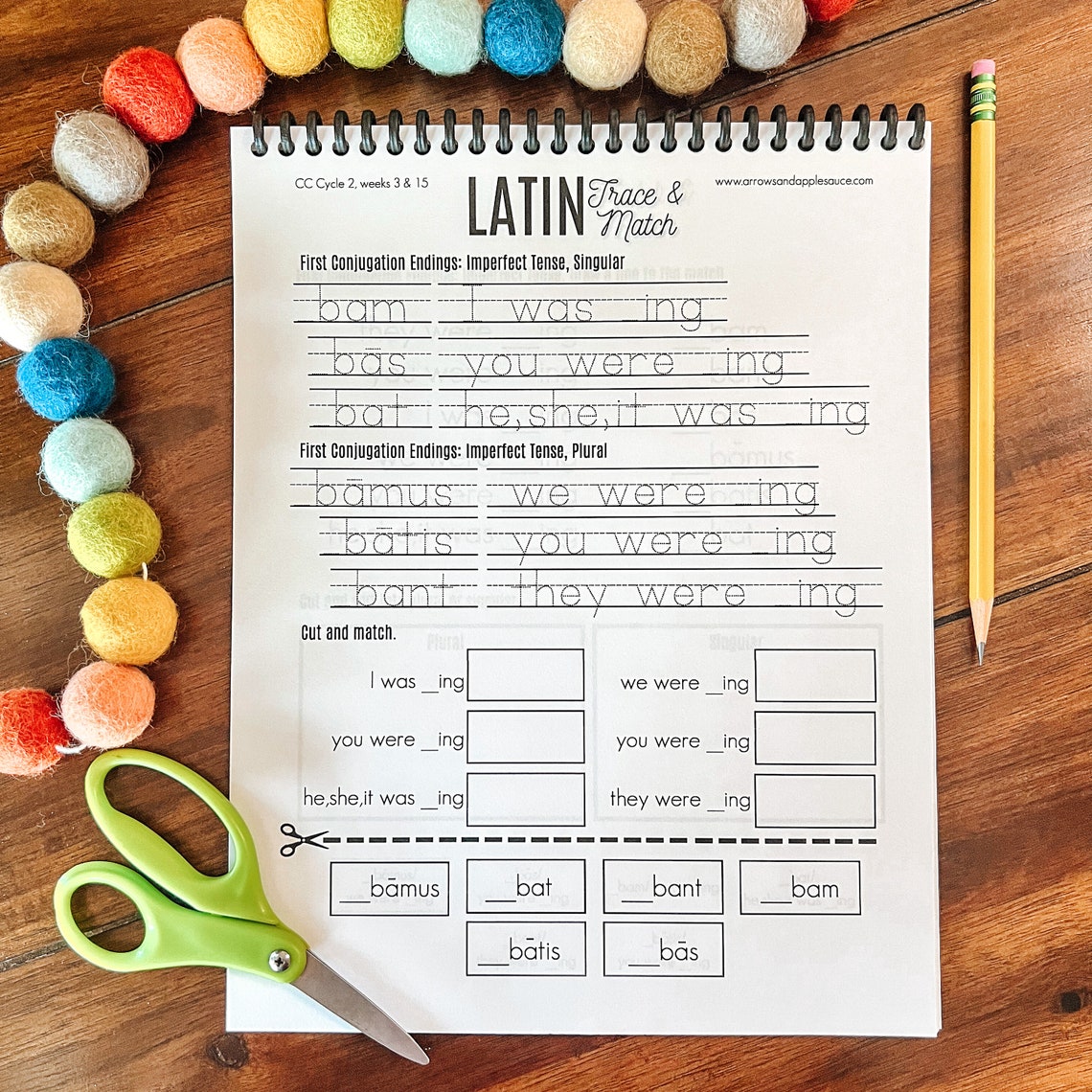 Latin Printable Worksheets Verb Tense CC Cycle 2 Latin Kids - Etsy