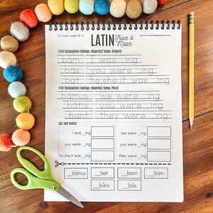 Latin Printable Worksheets, Verb Tense, CC Cycle 2 Latin, Kids Latin ...