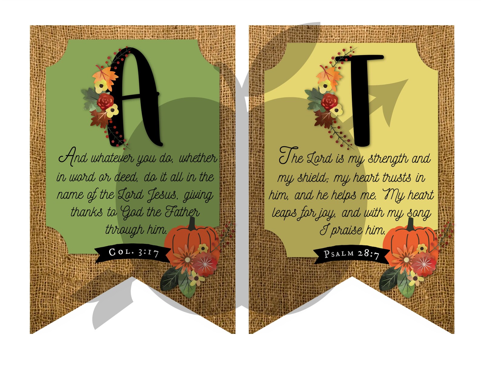 Grateful Banner, Printable Fall Banner, Autumn Decor, Fall Decoration ...