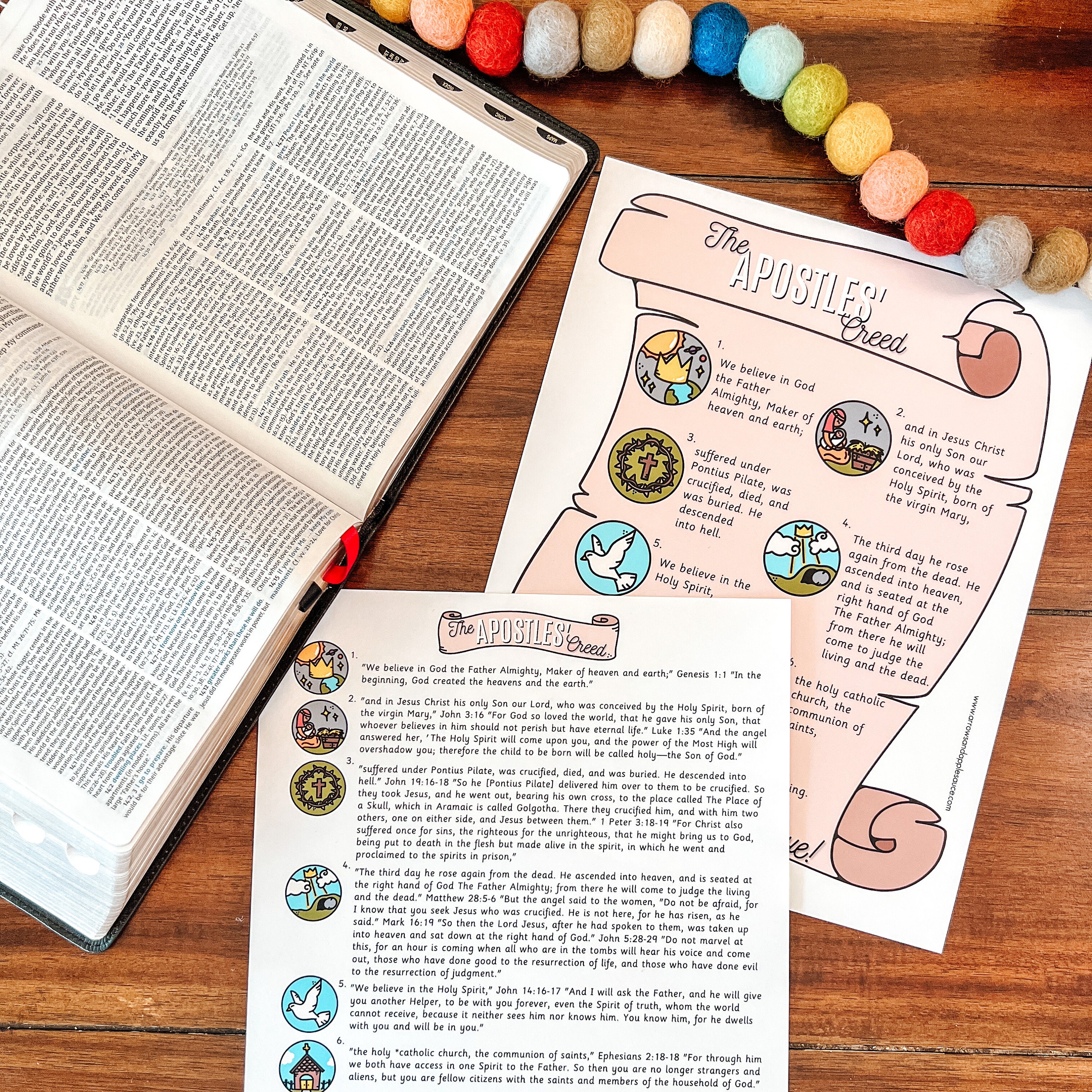 Apostles' Creed Printable Activity Set, Theology Lesson, Church History ...