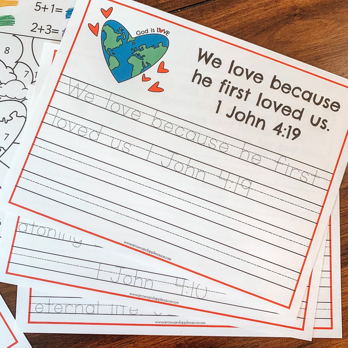 God is Love Bible Activity, Printable Kids Bible Study, John 3:16 ...