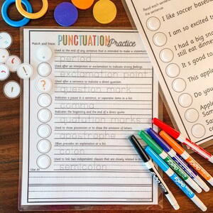 Punctuation Practice Set, Printable Grammar Activity, Homeschool ...