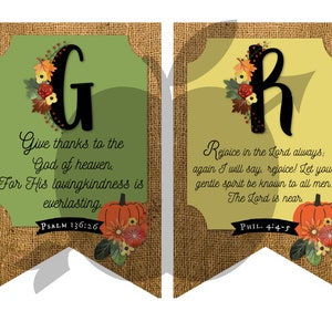 Grateful Banner, Printable Fall Banner, Autumn Decor, Fall Decoration ...