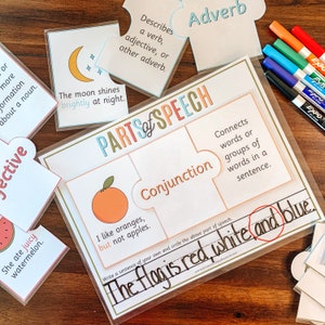Parts of Speech Activity, Printable Grammar Game, Kids Language Arts ...