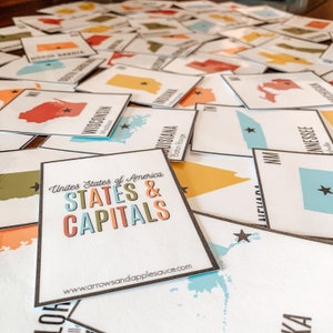 U.S. States and Capitals, Printable Flashcards. United States, State ...