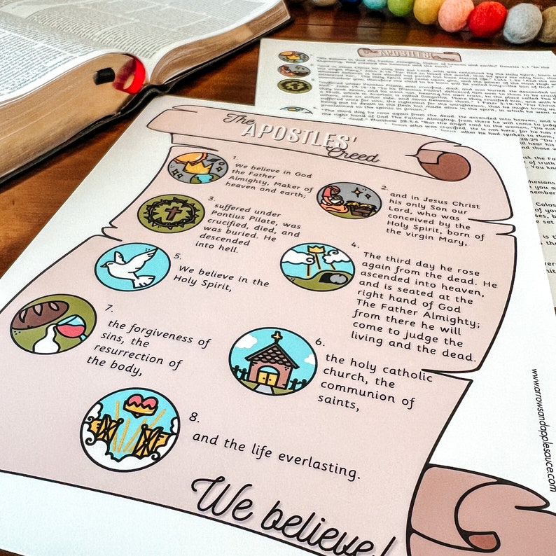 Apostles' Creed Printable Activity Set, Theology Lesson, Church History ...
