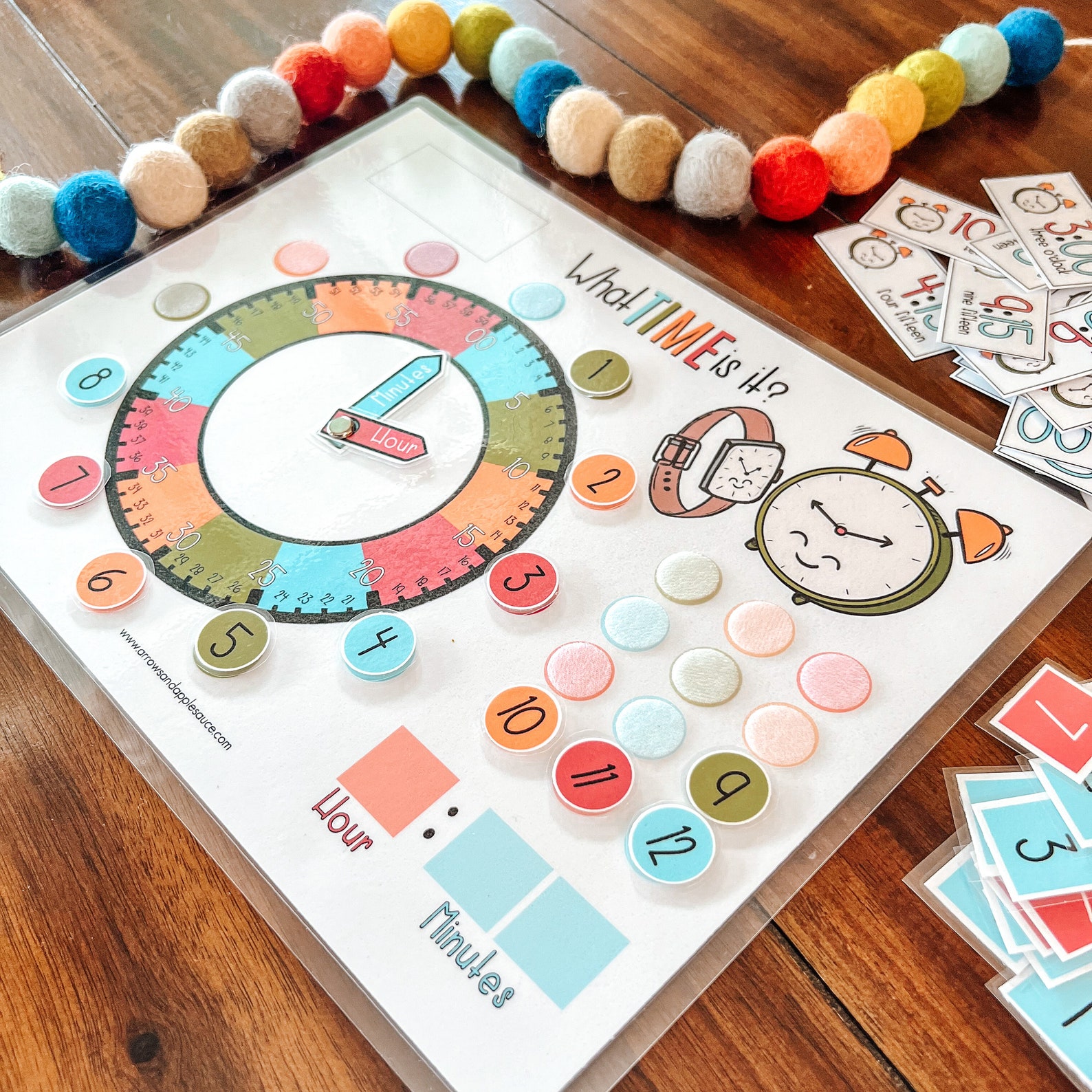 Kids Clock, Learn to Tell Time, Printable Learning Game, Homeschool ...