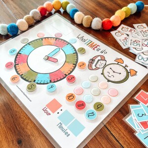 Kids Clock, Learn to Tell Time, Printable Learning Game, Homeschool ...