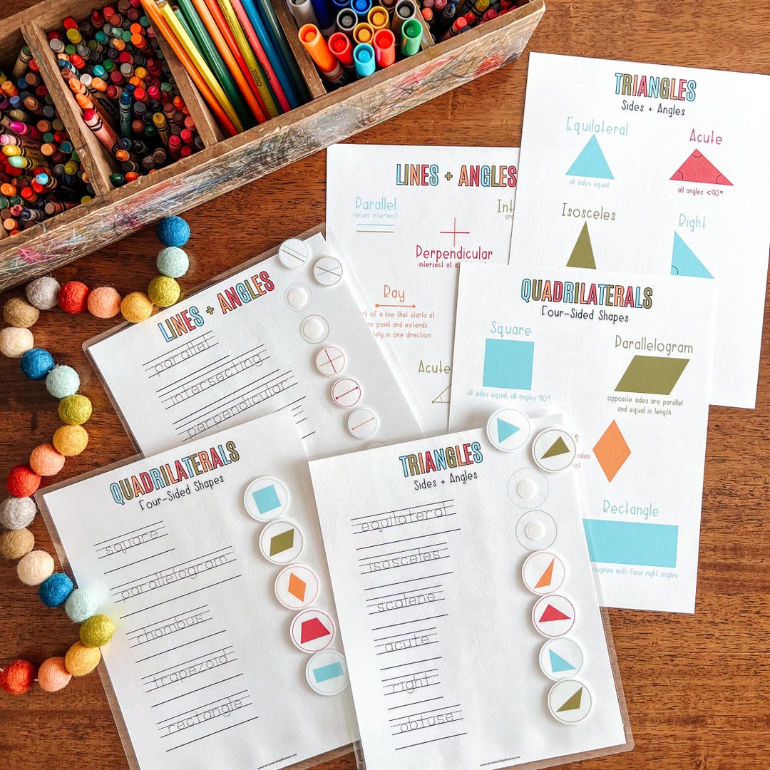 Geometry Practice, Printable Math Activities, Quadrilaterals, Triangles ...