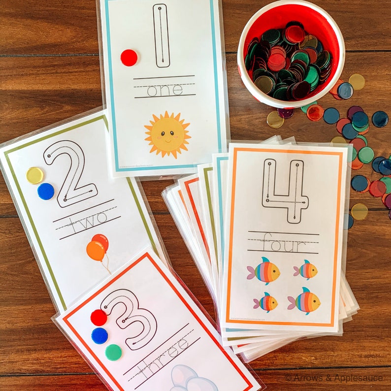 Number 1-20 Oversized Flashcards, Printable Jumbo Counting Cards, Play ...