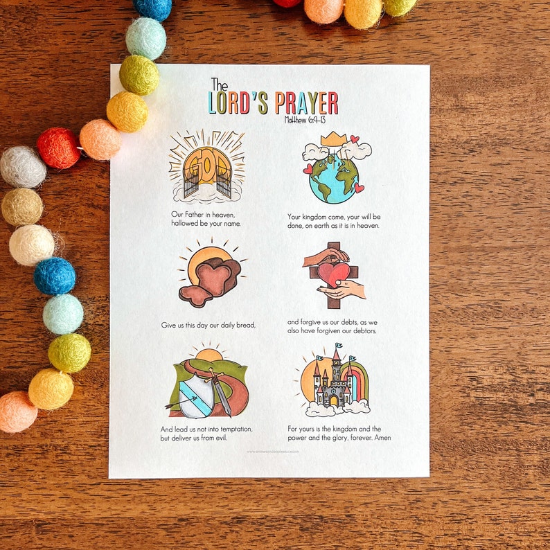 Lord's Prayer Printable Activity Set, Kids Bible Lesson, Learning to ...