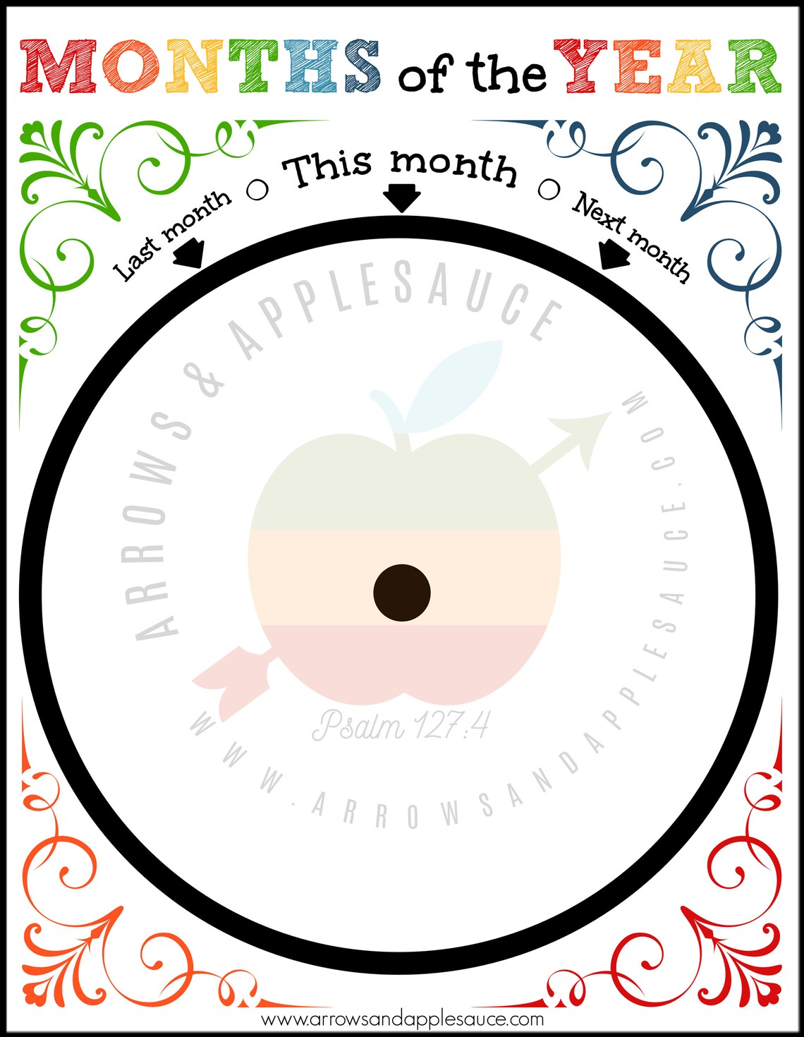 Months Of The Year Printable Wheel Kids Circle Time Activity | Etsy